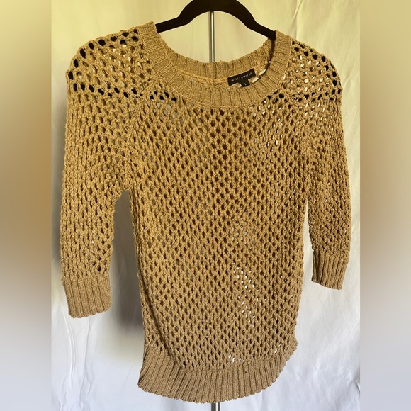 Willi Smith | Tops | Willi Smith Small Tan Crochet Zipper Back Sweater ...